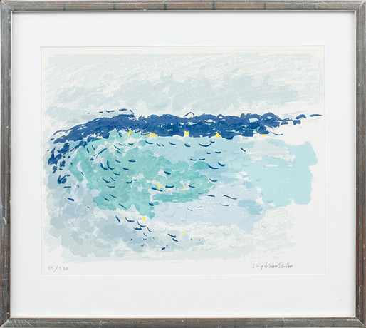 STIG WENNSTRÖM. Hav, färglitografi, signerad och numrerad 25/330. Konst ...