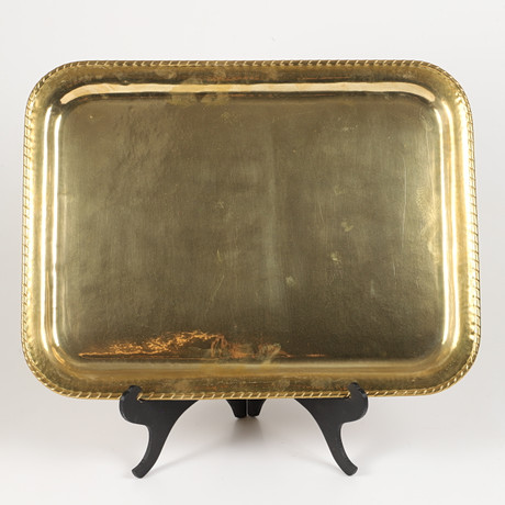 BRICKA, mässing, Ystad Metall, 1900-talets första hälft. Silver ...