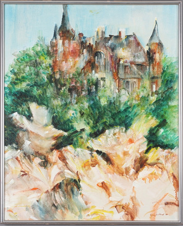 ELVY FRITHIOF. "The wooden cartridge and his castle", oil on canvas ...