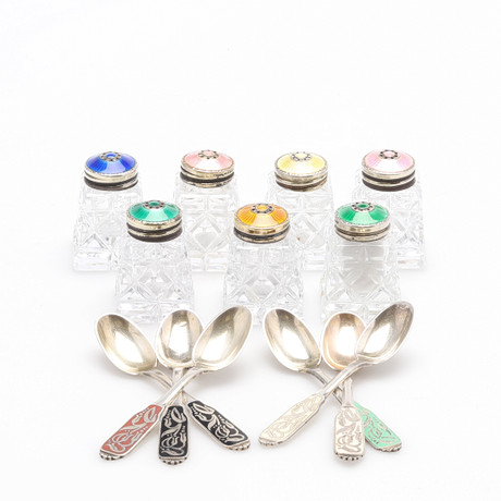 SALTKAR, 7 st och SKEDAR, 6 st, Norge. Silver & Metall - Silver - Auctionet