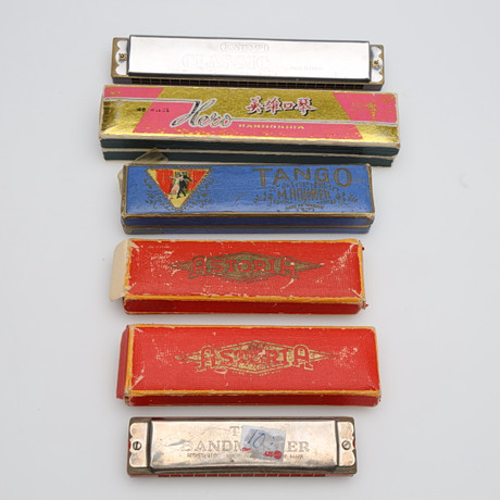 MUNSPEL, 6 stycken, bland annat M. Hohner. Samlarföremål ...