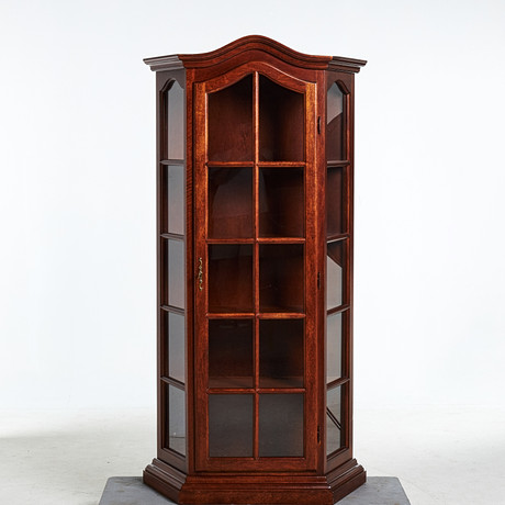 DISPLAY CABINET, second half of the 20th century, mahogany veneer ...