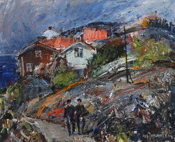 ALF JOHANSSON. olja på duk, kustmotiv, signerad. Konst - Måleri - Auctionet