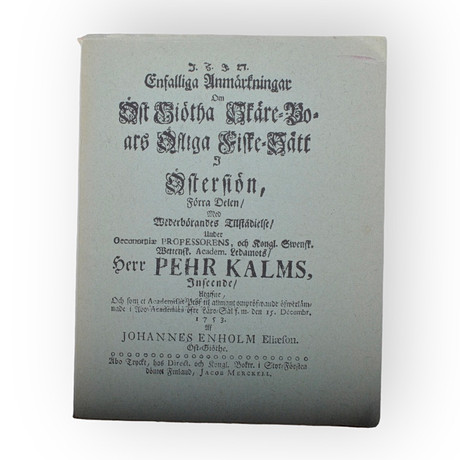 BOK, Johan Enholm, Single notes on the common fishing methods of the ...
