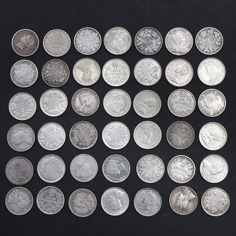 A COLLECTION OF CANADIAN 10 CENT COINS 1858 AND LATER. Coins, Medals ...