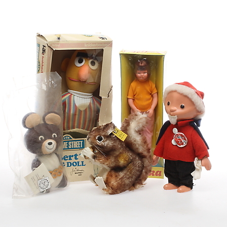 A Collection Figures. Bert Sesame street Knickerbocker, Annika Pippi ...