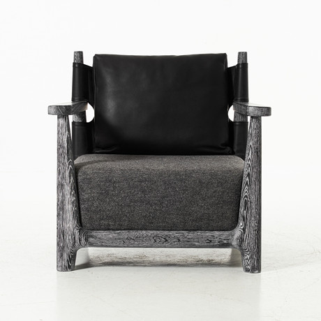 CHRISTOPHE DELCOURT. "Abi Fauteuil", armchair, solid oak, leather, Van ...