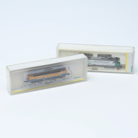 MINITRIX 11606 and 12734, 2 locomotives TSO and SNCF, track N, original ...