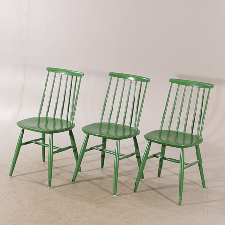 STOLAR, 3 stycken, grönmålade, 1900-talets mitt. Möbler - Fåtöljer ...