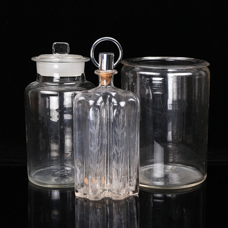 GLASBURKAR, GREPPAFLASKA, 1800-tal. Glas - Bruksglas - Auctionet