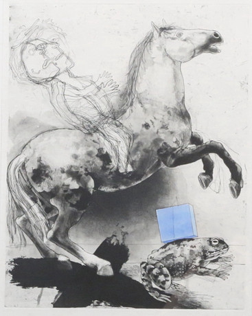 PER GUNNAR THELANDER. Figure composition. Color etching, signed PG ...