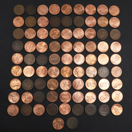 A PARTIAL DATE RUN OF AMERICAN ONE CENT COINS, 1890 AND LATER. Coins ...