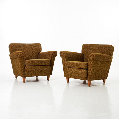 DUX, fåtöljer, 1 par, 1900-talets första hälft, mönstrad klädsel, lös ...