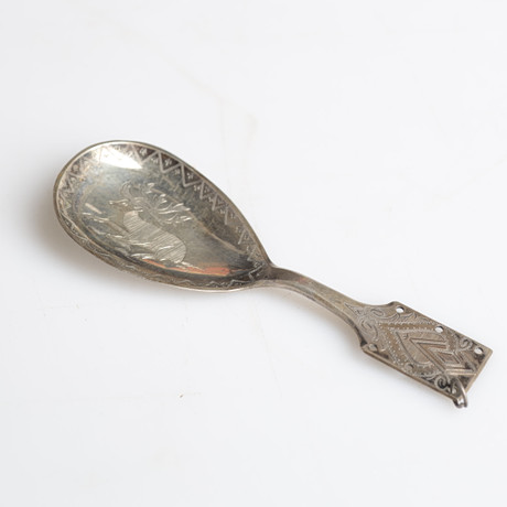 SUPSKED, silver, samisk, G Rob Lindbäck, Nederkalix, 1905. Totalvikt ca ...