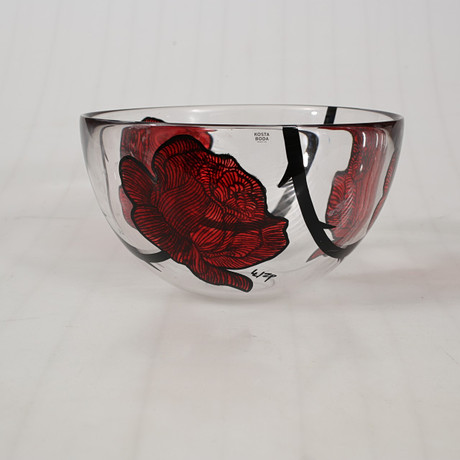 DEEP GLASS BOWL, KOSTA / BODA, MODERN. Glass - Art glass - Auctionet