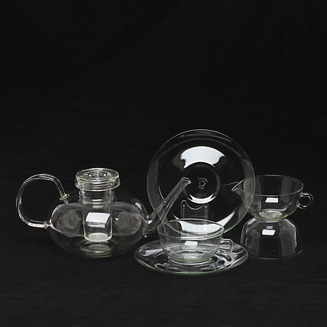 TEA SET, 15 parts, "Jena glass", Jena glass, Teho, Wilhelm Wagenfeld ...