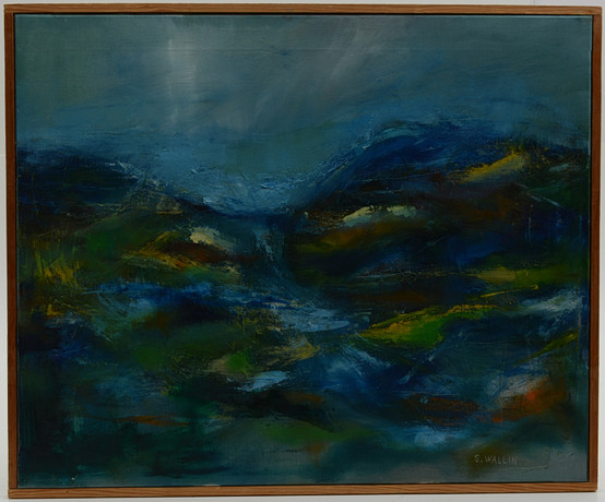 SIGURD WALLIN. Mountain landscape. Oil on canvas. Art - Paintings ...