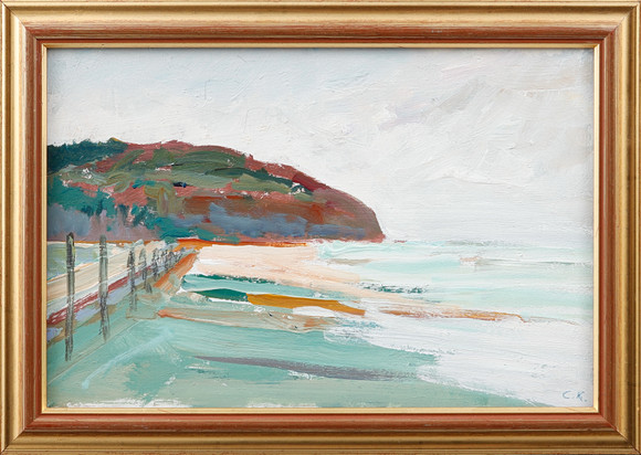 CARL KÖHLER. Kustbild, olja på pannå, signerad. Konst - Måleri - Auctionet