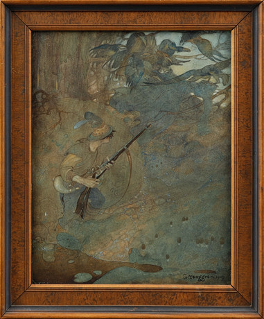 GUSTAF TENGGREN. "Donkey salad", watercolour, signed and dated 1917 ...