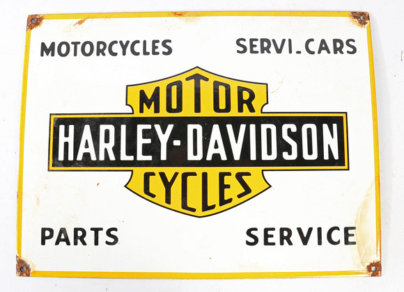 "HARLEY-DAVIDSON MOTORCYCLES" SINGLE SIDED REPRODUCTION ENAMEL SIGN ...