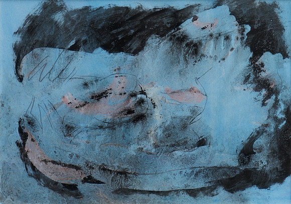 ELIS ERIKSSON. COMPOSITION IN BLUE, BLACK AND PINK. Art - Paintings ...