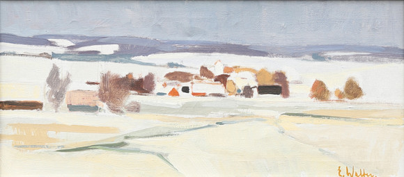 ERIK WALTER PERSSON. Motiv från Österlen, möjligen Vitaby, olja på duk, signerad. Konst - Måleri ...