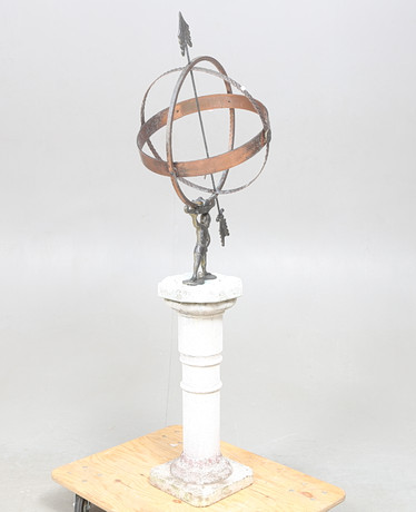 SUNDRY, metal on PEDESTAL, STONE MASS. Furniture - Garden - Auctionet