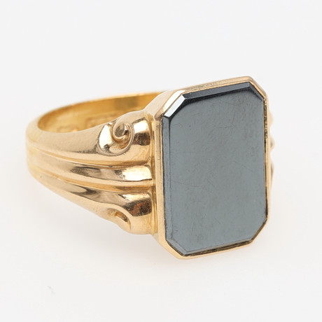 KLACKRING, guld 18K, 1940, vikt 8,4 gram. Smycken & Ädelstenar - Ringar ...