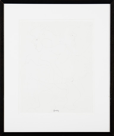 HERBERT GENTRY. Figure composition, ink drawing, signed Gentry. Art ...