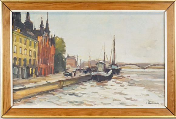 OLOF BENANDER, oil on canvas, "Söder Mälarstrand", signed O. Benander ...