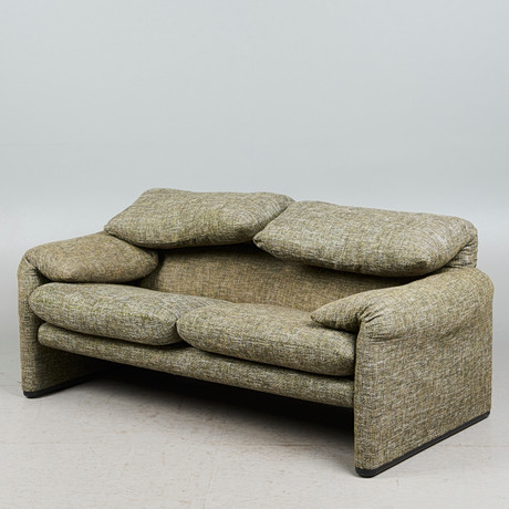 VICO MAGISTRETTI. Cassina, soffa/soffa, modell 'Maralunga', stål, ull ...