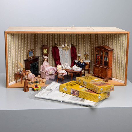 DOLL HOUSE, with furniture and accessories, partly Mini Mundus, Germany ...