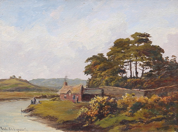 JOSEPH KITCHINGMAN (1841-1915). English landscape. Oil on canvas, lined ...