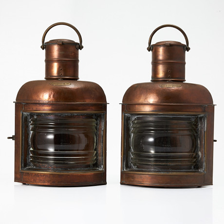 LANTERNOR, ett par, koppar, C.M. Hammar, Göteborg, 1900-talets mitt ...