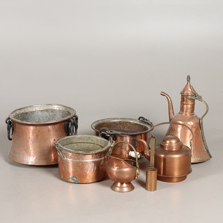 COPPER OBJECTS, 7 parts. Silver & Metals - Pewter, Brass & Copper ...