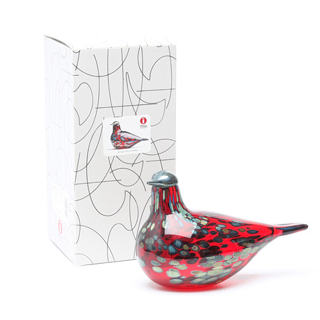 OIVA TOIKKA. Bird, "Rubiinilintu / Ruby Bird", Iittala, red glass mass ...