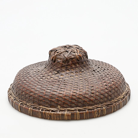 A CHINESE SPLIT CANE AND RATTAN SEDGE HAT. Vintage & Designer Fashion ...
