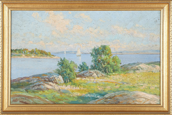 ANSHELM DAHL (1897-1964). coastal landscape, oil on canvas, signed. Art ...