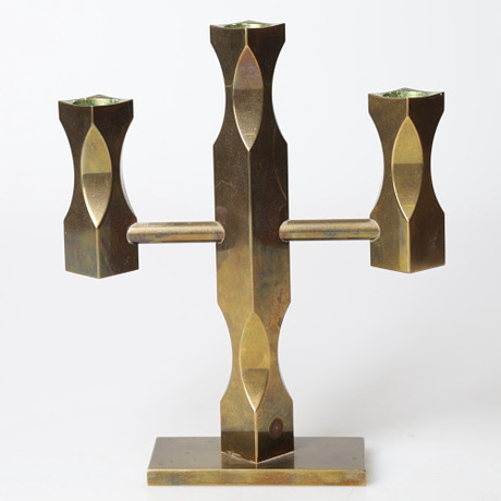 LARS ÅKESSON. kandelaber, mässing, Vallonmässing, Söderköping, 1989 ...