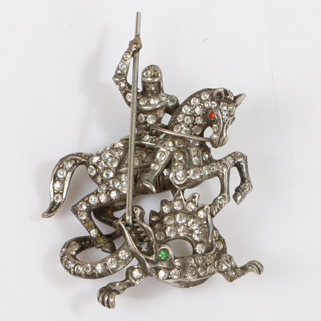 EN ST GEORGE OCH DRAKEN BROSCH. Smycken & Ädelstenar - Broscher ...