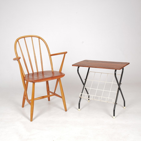 TABLE WITH MAGAZINE STAND, CHAIR, mid 20th century. Furniture - Other ...