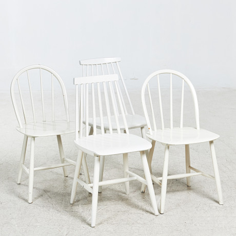 STOLAR, 4 st, pinnstolar, olika modeller, 1900-talets mitt, vitmålade ...