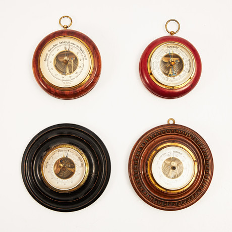 ROUND BAROMETERS, 4 PIECES, 20TH CENTURY. Miscellaneous - Technica ...