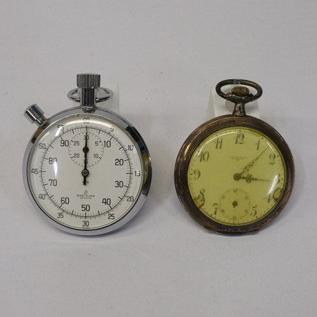 BREITLING, STOPWATCH AND OMEGA, POCKET WATCH. Clocks & Watches - Pocket ...