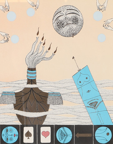 MAX WALTER SVANBERG. Collage offset en relieve de acuarela y metal ...