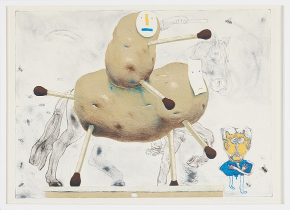 PER GUNNAR THELANDER. Composition with figures and potatoes, color ...