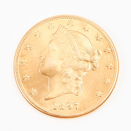COIN, 21.6k gold, 20 dollars, double eagle, United States of America ...