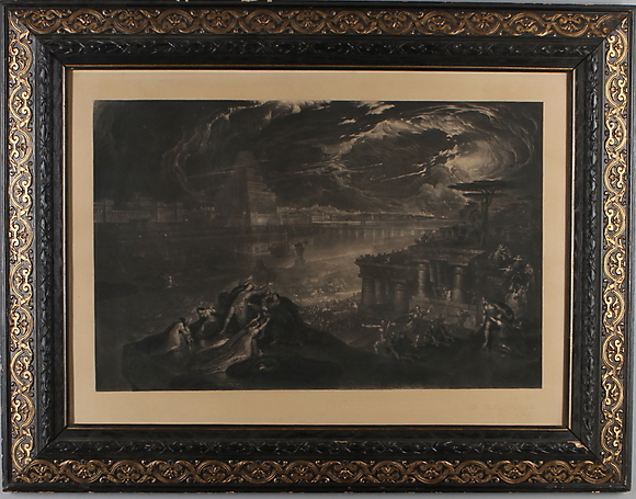 JOHN MARTIN. Graphic sheet, "The Fall of Babylon" (by Martin) 19th ...