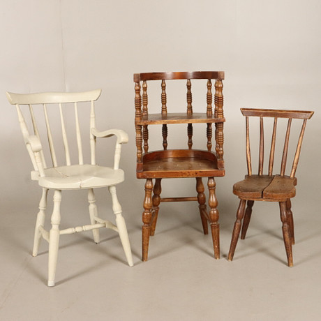 BARNSTOLAR, 3 stycken, trä, olika modeller. Möbler - Fåtöljer & Stolar ...