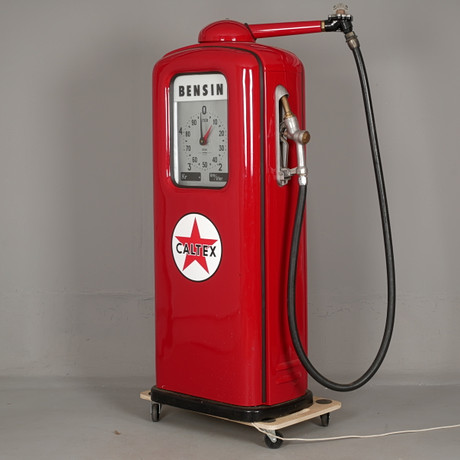 BENSINPUMP, "Caltex", Ljungmans, Malmö modell Star 76, 1950-tal. Övrigt ...
